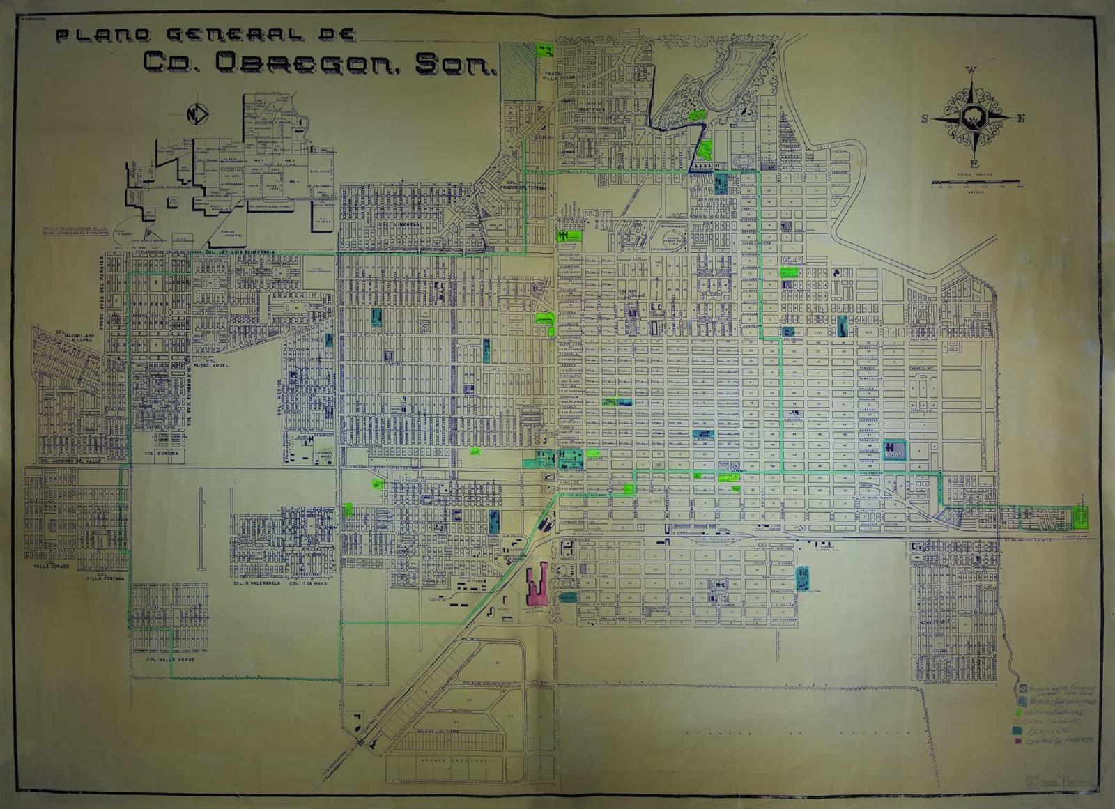 Plano General de Cd. Obregón, Son. - Memorias de Cajeme